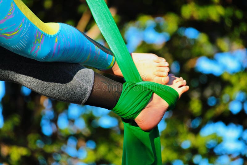 Interlaced Feet are Linked by a Cloth Stock Photo - Image of foot ...