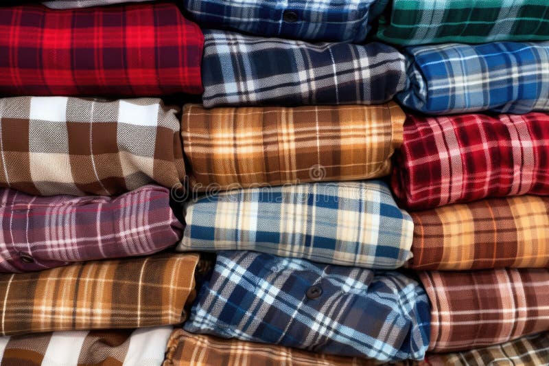 Interlaced Threads of a Plaid Flannel Shirt Stock Image - Image of ...