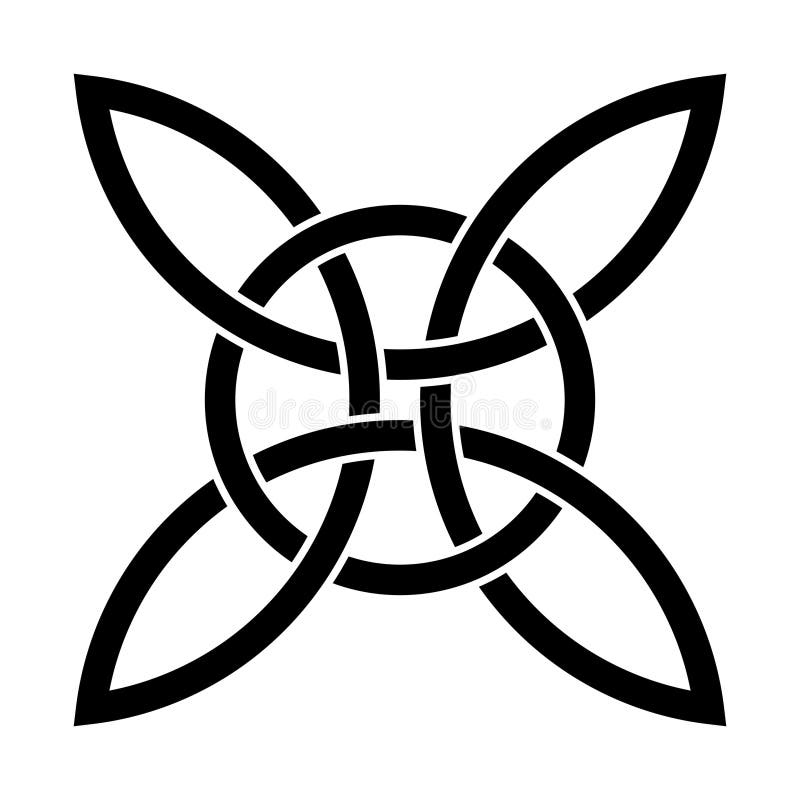 Celtic Quad Knot with Interlaced Circle, Celtic Form of a Cross Stock ...