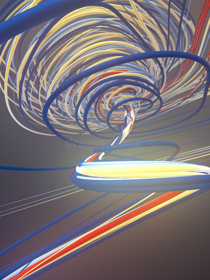 Interlacing Abstract Colored Curves. Computer Generated Geometric ...