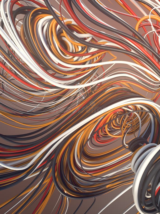 Interlacing Abstract Colored Curves. 3D Rendering Stock Illustration ...