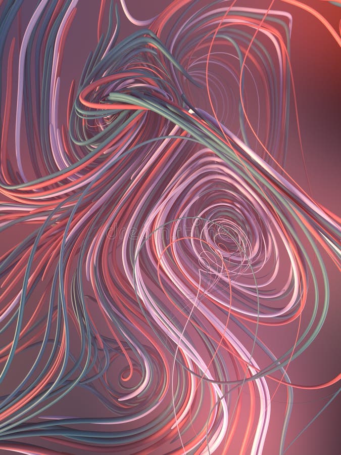Interlacing Abstract Colored Curves. 3D Rendering Stock Illustration ...