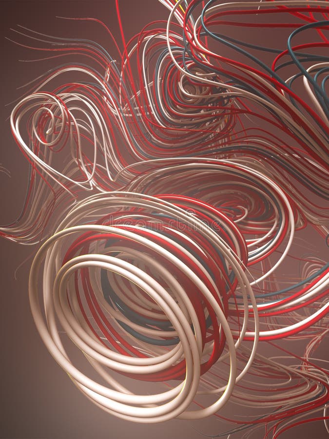 Interlacing Abstract Pink Colored Curves. Computer Generated Geometric ...