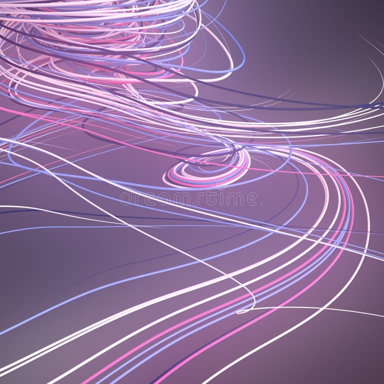 Interlacing Abstract Pink Colored Curves. Computer Generated Geometric ...