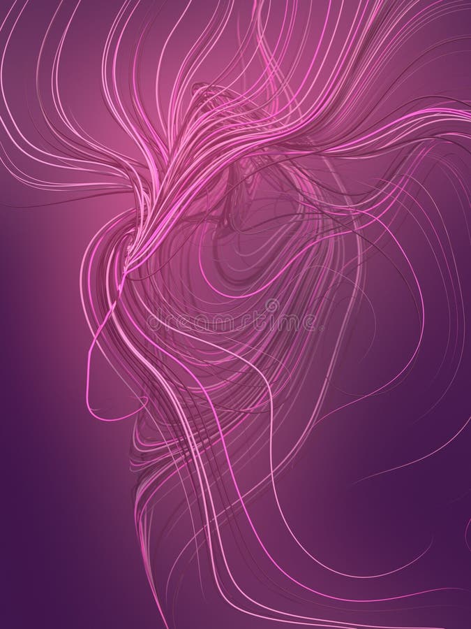 Interlacing Abstract Pink Curves. 3D Rendering Stock Illustration ...