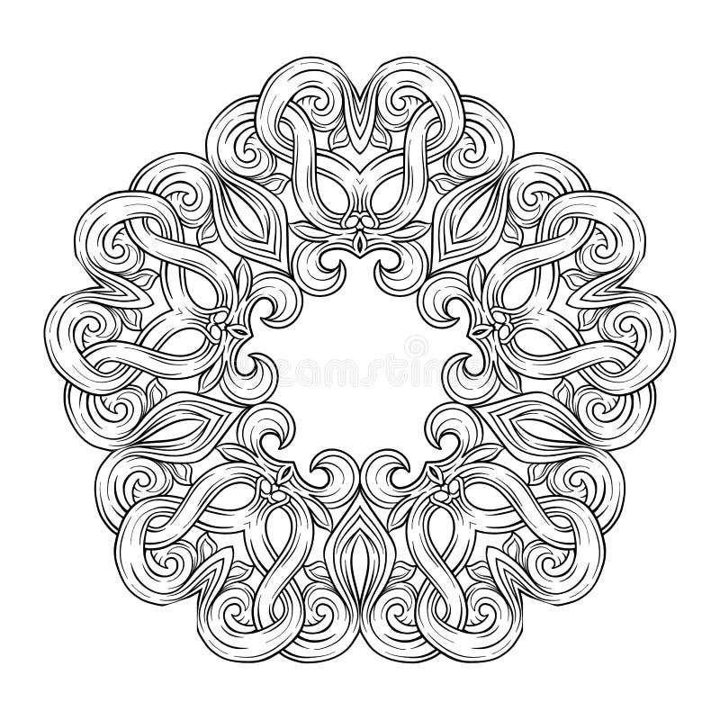Interlacing Circular Abstract Ornament in the Medieval, Stock Vector ...