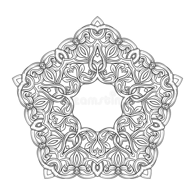 Interlacing Circular Abstract Ornament in the Medieval, Stock Vector ...