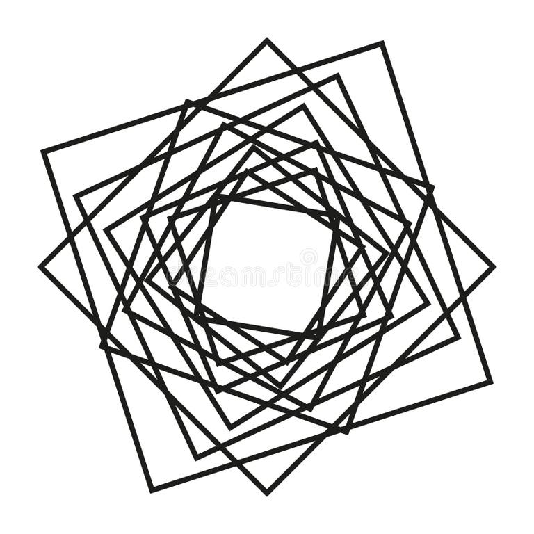 Interlacing Geometric Squares. Complex Line Art. Dynamic Abstract ...