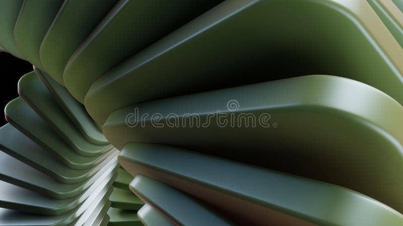 Interlacing Greenish Brushed Metal Plates of Rectangular Shape, Twisted ...