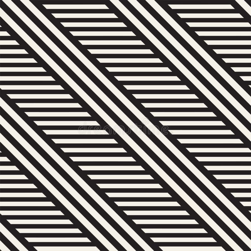 Interlacing Parallel Stripes. Vector Seamless Monochrome Pattern Stock ...