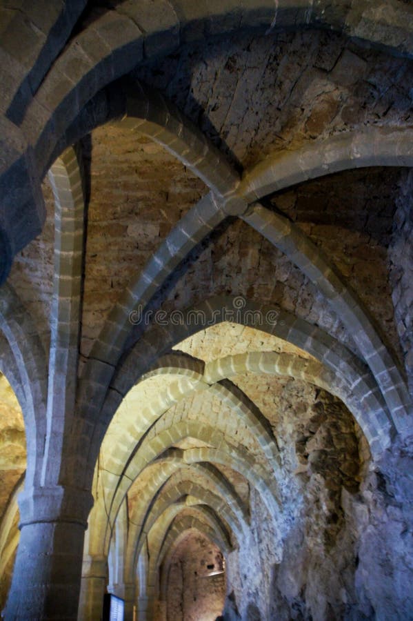 Interlacing of Stone Arches. Editorial Stock Image - Image of yard ...