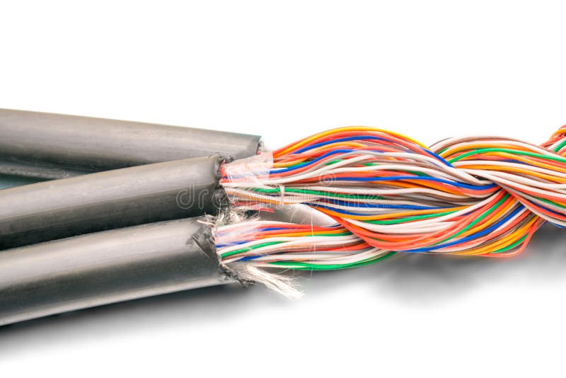 Tangled telephone cables stock photo. Image of exterior - 120422044