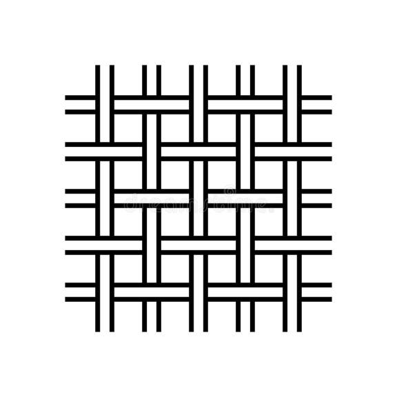 Interlacing Threads Fabric Pattern in Outline Style Stock Vector ...