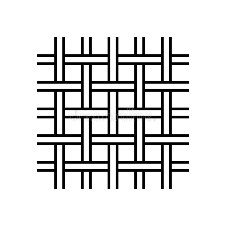 Interlacing Threads Fabric Pattern in Outline Style Stock Vector ...