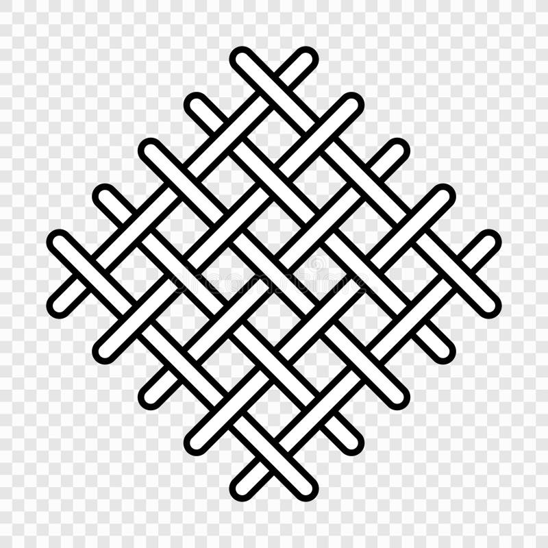 Interlacing Threads Fabric Pattern in Outline Style Stock Vector ...