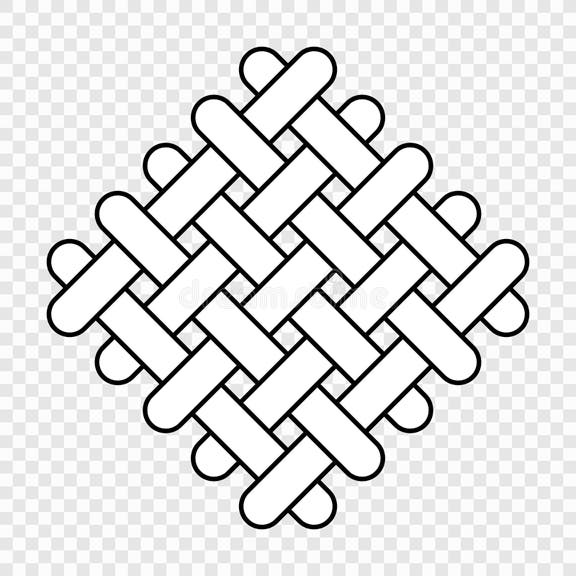 Interlacing Threads Fabric Pattern in Outline Style Stock Vector ...