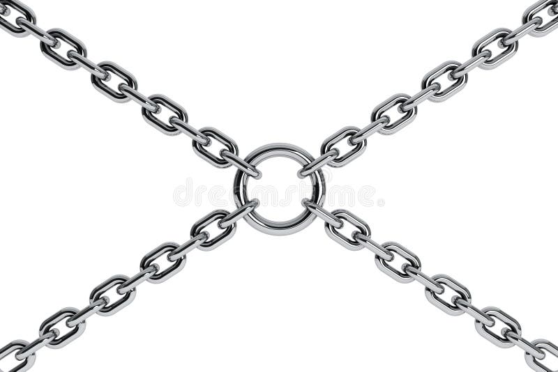 Strained Chains from Metal. Security and Power Concept Stock Image ...