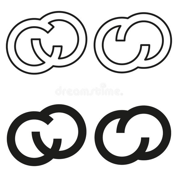 Interlinked Circle Icon. Looping Ring Symbol. Abstract Shape Element ...