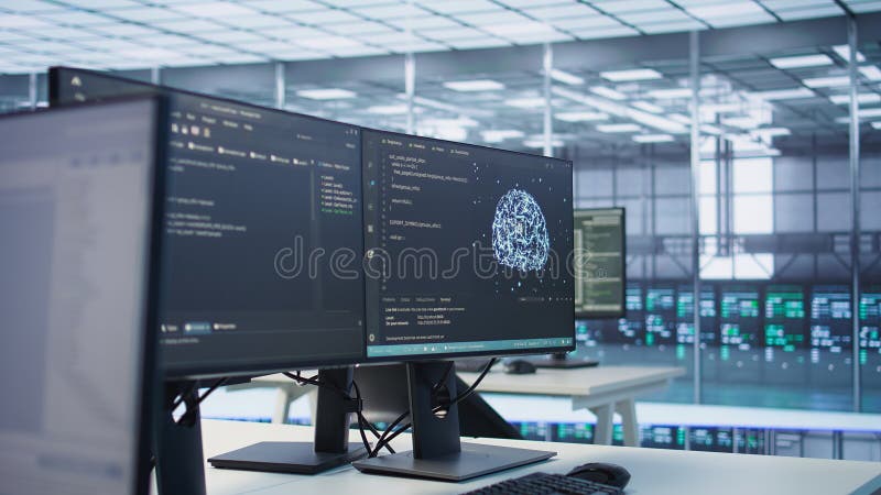 Interlinked Computers In Data Center Creating Server Network Stock Image Image Of