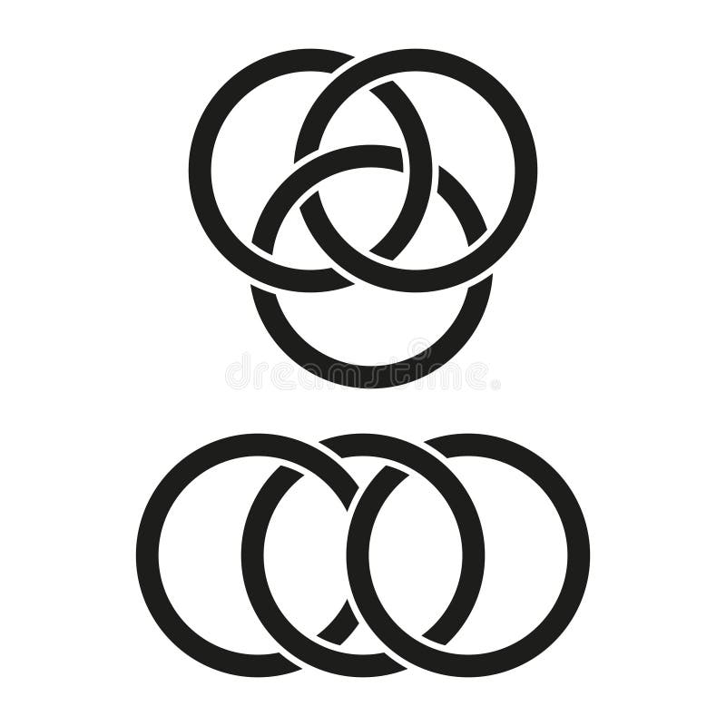 Interlinked Rings Icon. Geometric Ring Pattern. Minimalist Circle ...