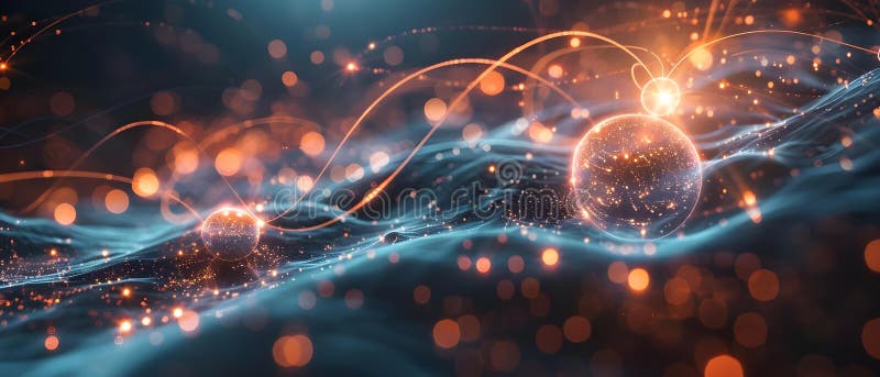 Interlinked Spheres of Quantum Data Flow. Concept Quantum Computing ...