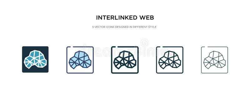 Interlinked Web Icon in Different Style Vector Illustration. Two ...