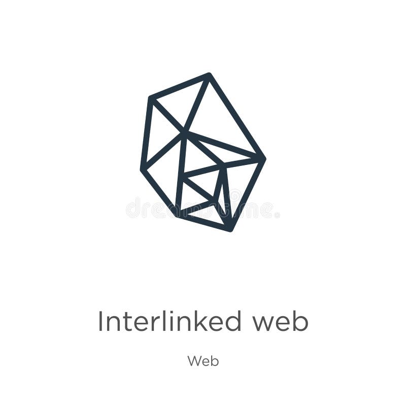 Interlinked Web Icon in Trendy Design Style. Interlinked Web Icon ...