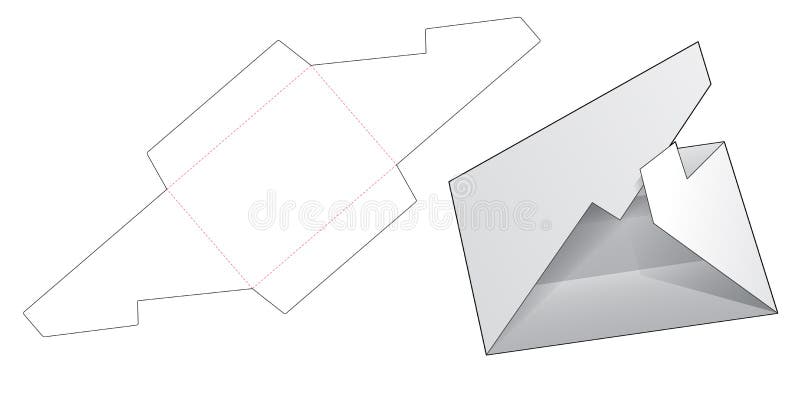 Interlock Envelope Die Cut Template Stock Vector - Illustration of ...