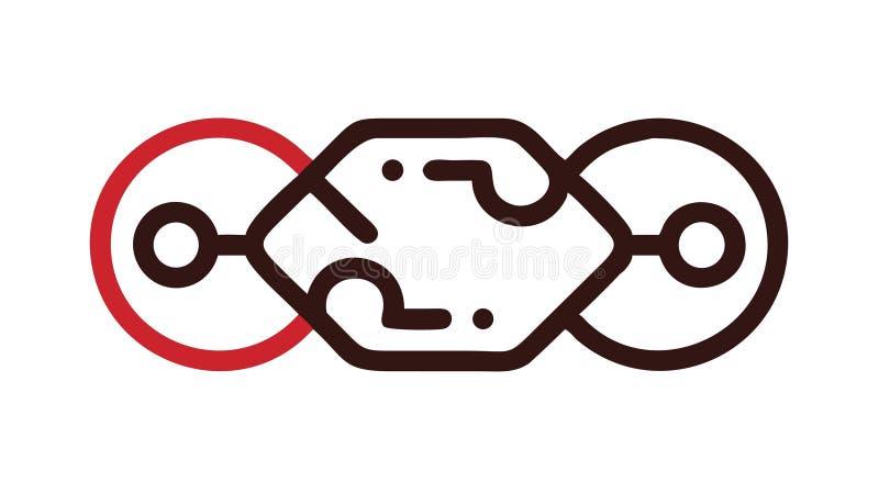 Interlocked Abstract Shapes Outline Icon for Complexity, Vector Design Generative AI Stock ...