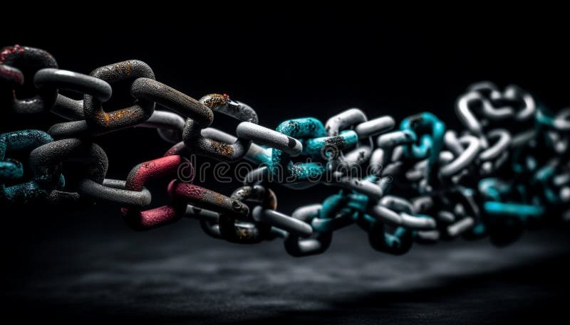 Interlocked Chain Link Collection Symbolizes Teamwork and Industry ...