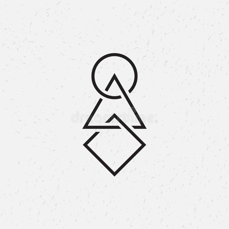 Interlocked Circle, Triangle and Square, Geometric Symbols Stock Vector ...