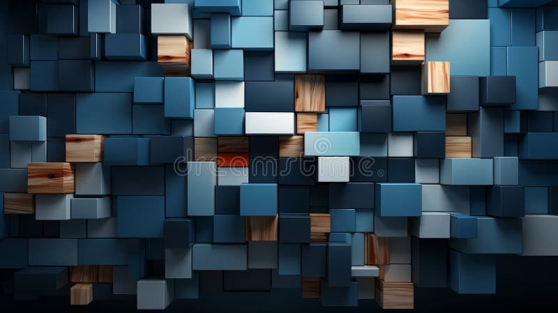 Interlocked 3D Blocks in Various Shapes. Generative AI. Stock ...
