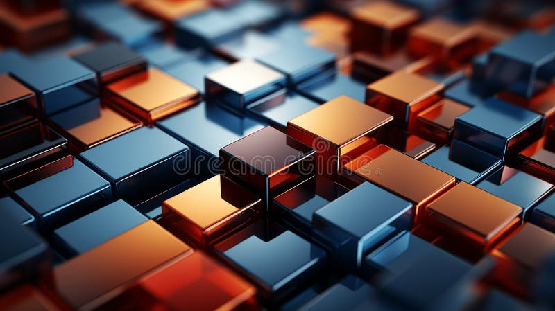 Interlocked 3D Blocks in Various Shapes. Generative AI. Stock ...