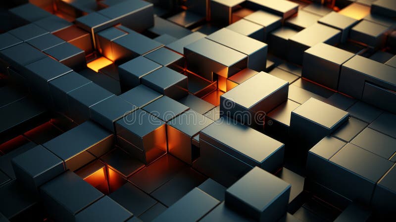 Interlocked 3D Blocks in Various Shapes. Generative AI. Stock ...