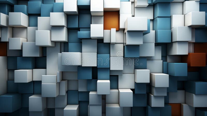 Interlocked 3D Blocks in Various Shapes. Generative AI. Stock ...