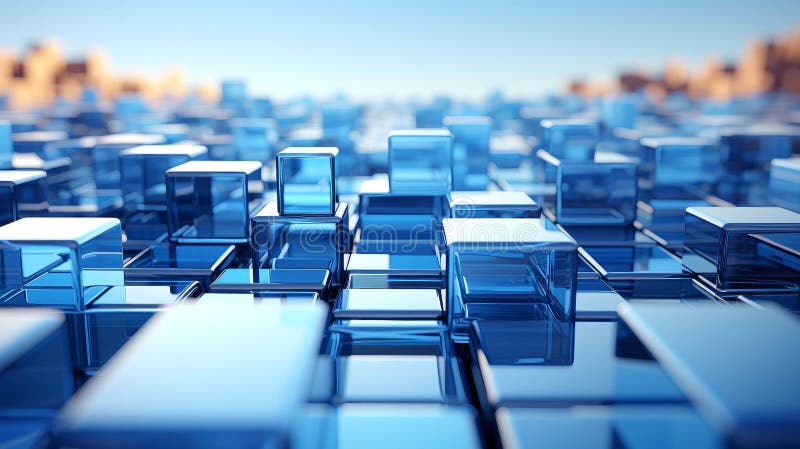 Interlocked 3D Blocks in Various Shapes. Generative AI. Stock ...