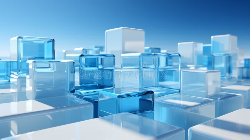 Interlocked 3D Blocks in Various Shapes. Generative AI. Stock ...