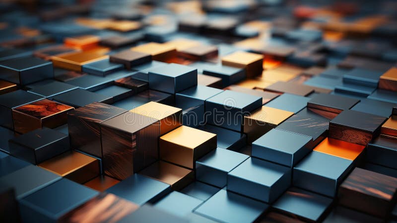 Interlocked 3D Blocks in Various Shapes. Generative AI. Stock ...