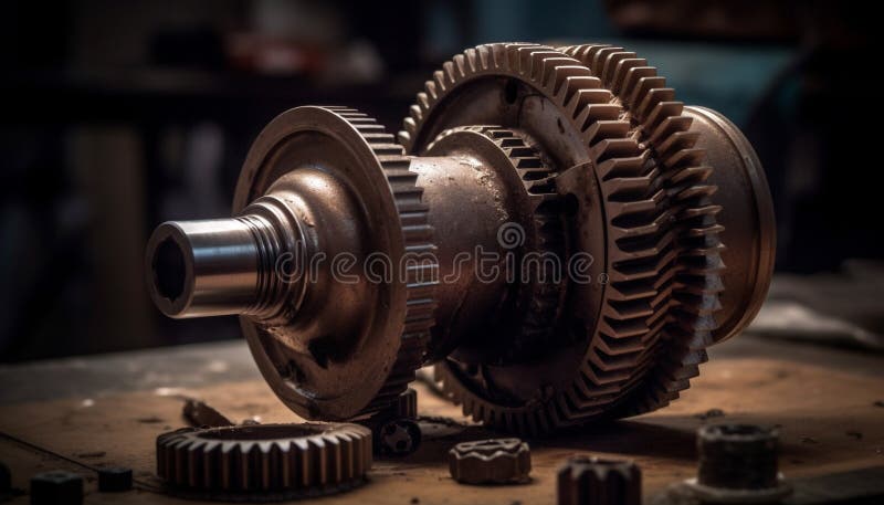 Interlocked Gears Spinning with Rusty Precision Generated by AI Stock ...