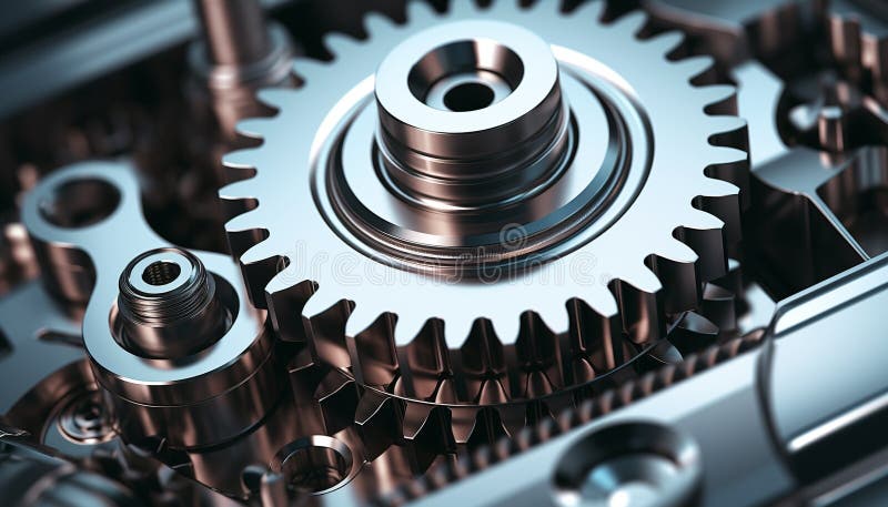 Interlocked Gears Turning, Teamwork in Manufacturing Industry Generated ...