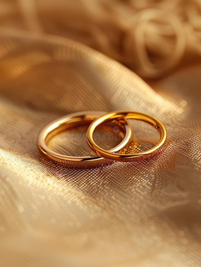 Interlocked Golden Rings in Elegant Pattern Stock Illustration ...