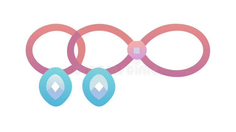 Interlocked Rings with Gems. Connection and Value, Vector Design ...