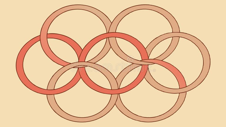 Interlocked Rings Pattern, Continuous Loop Vector Graphic, Vector Design Generative AI Stock ...