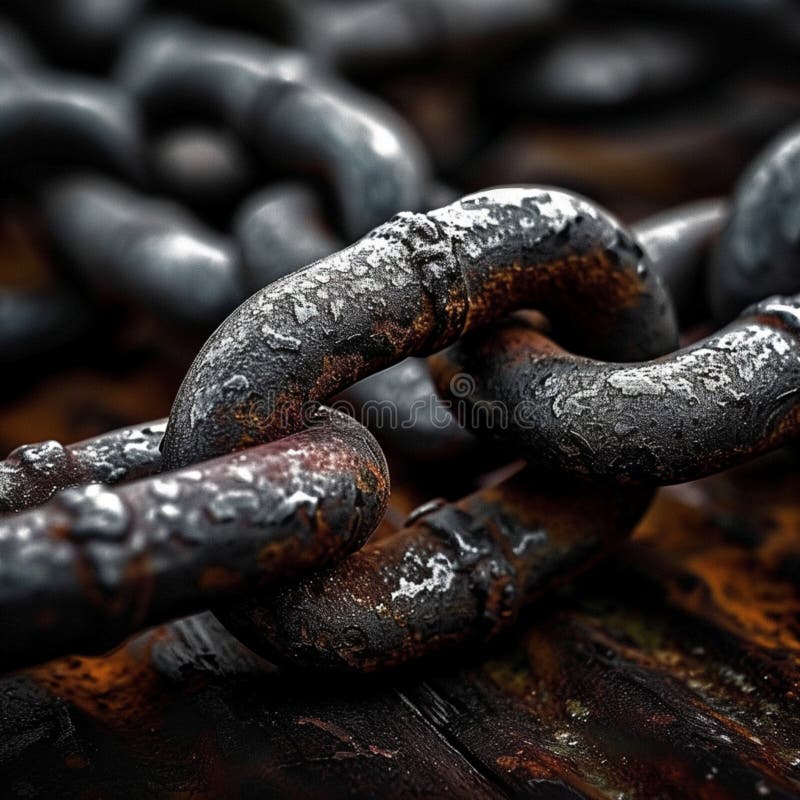Strength in Teamwork Depicted through Interlocked and Rusty Chains ...