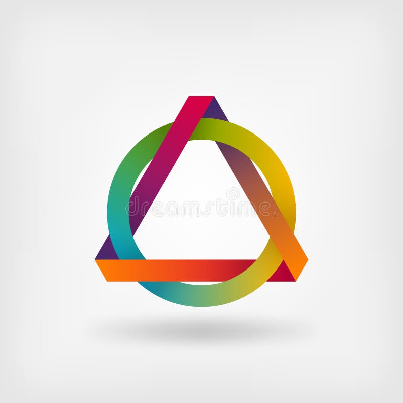 Interlocked Triangle and Ring Stock Vector - Illustration of colorful ...