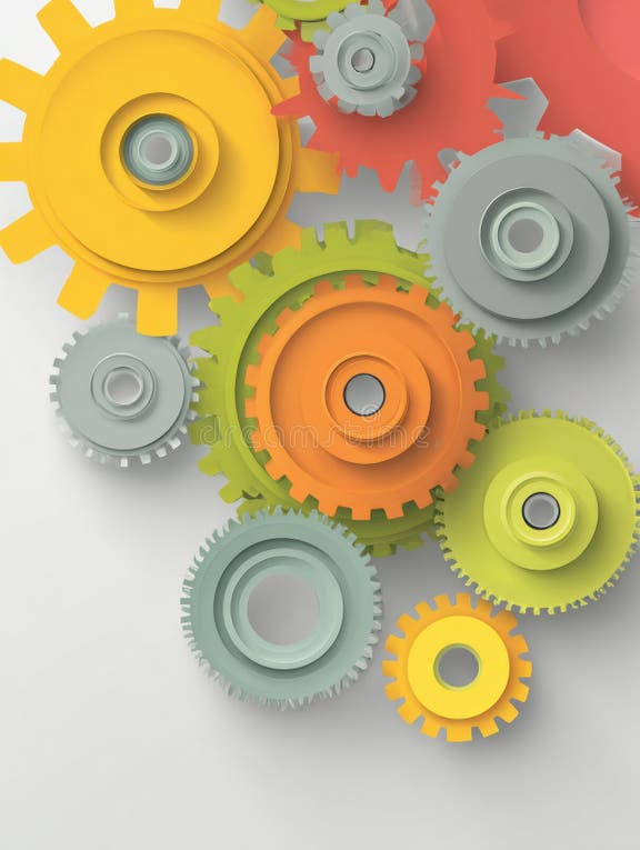 Interlocking Abstract Gears and Cogs Create a Vibrant and Clean Layout ...