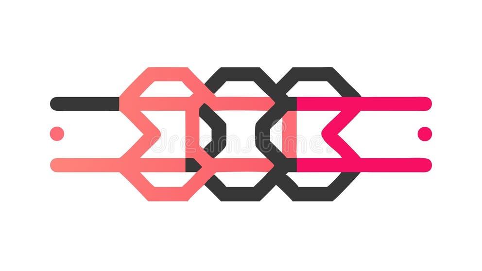 Interlocking Abstract Geometric Shapes Vector Icon or Element, Vector ...