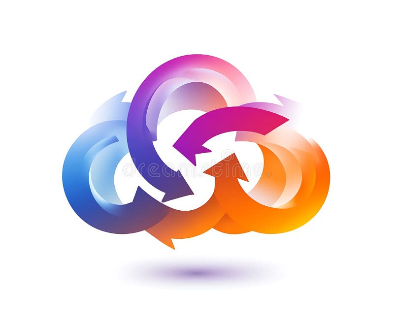 Interlocking Arrows Form a Circular Design Resembling a Cloud. the ...