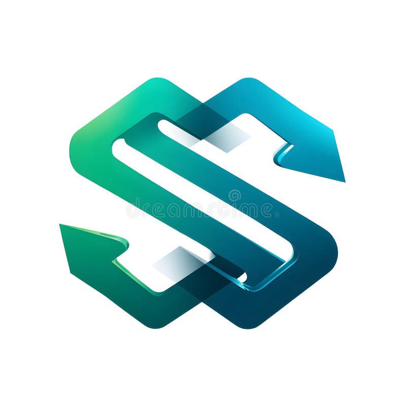 Interlocking Arrows Forming Stylized S Curve, Representing Synchronized ...