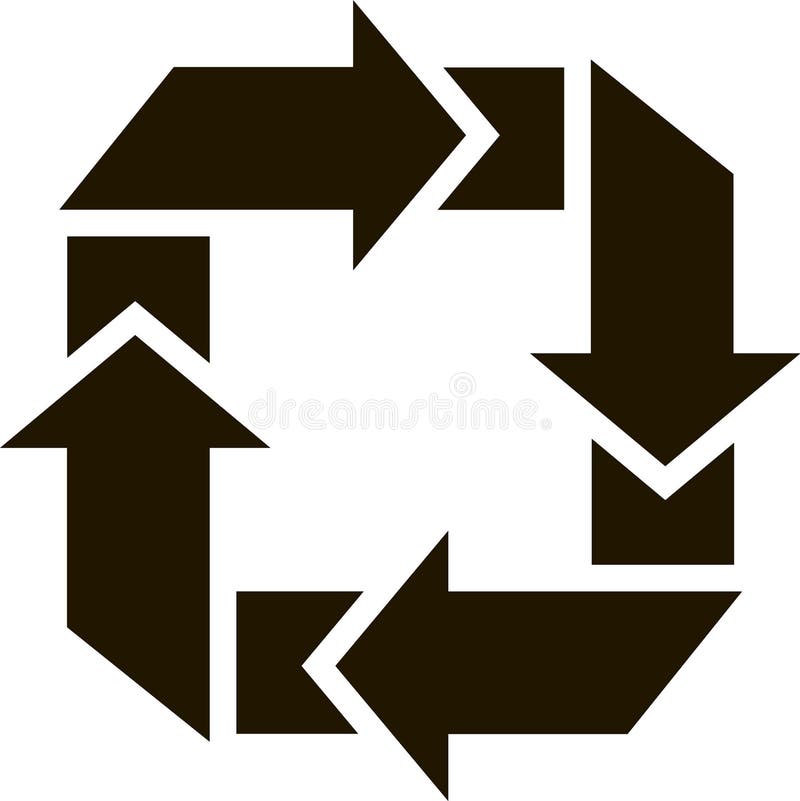 Interlocking Arrows Moving in a Circular Pattern, Representing an ...